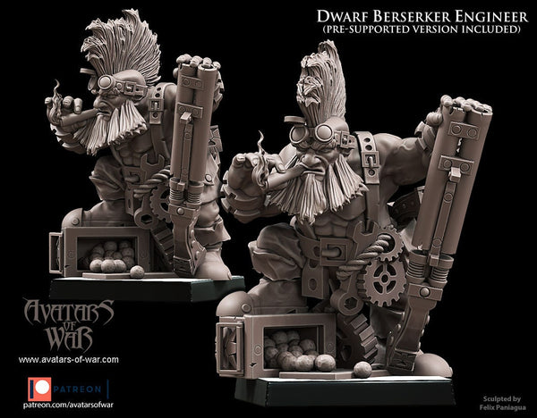 3D printed Dwarf Engineer by Avatars of War – Last Hope Miniatures