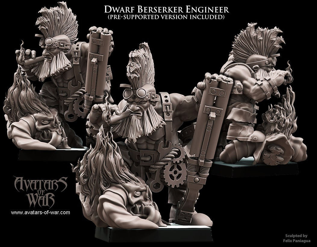 3D printed Dwarf Engineer by Avatars of War – Last Hope Miniatures