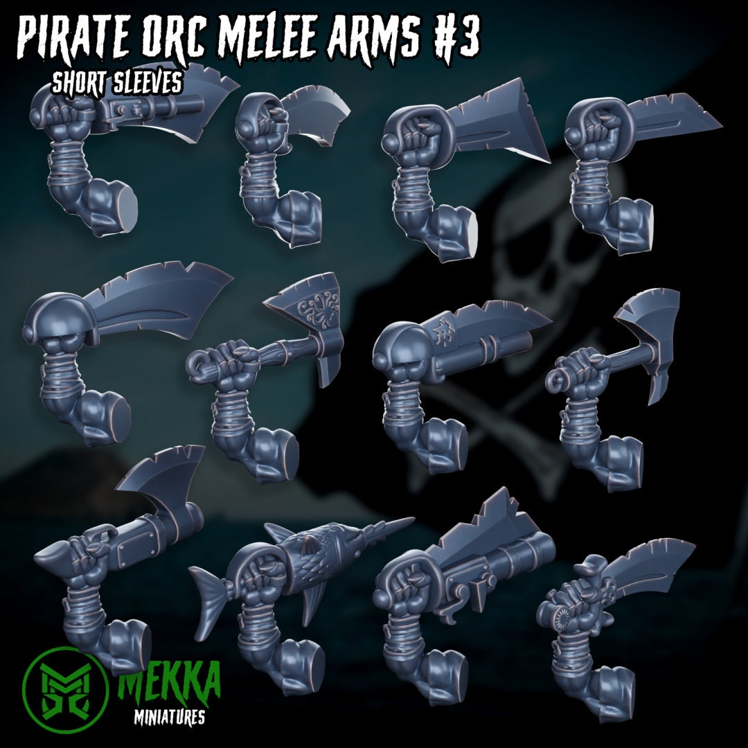 3d Printed Ork Pirate Arms x24 by Mekka Miniatures – Last Hope Miniatures