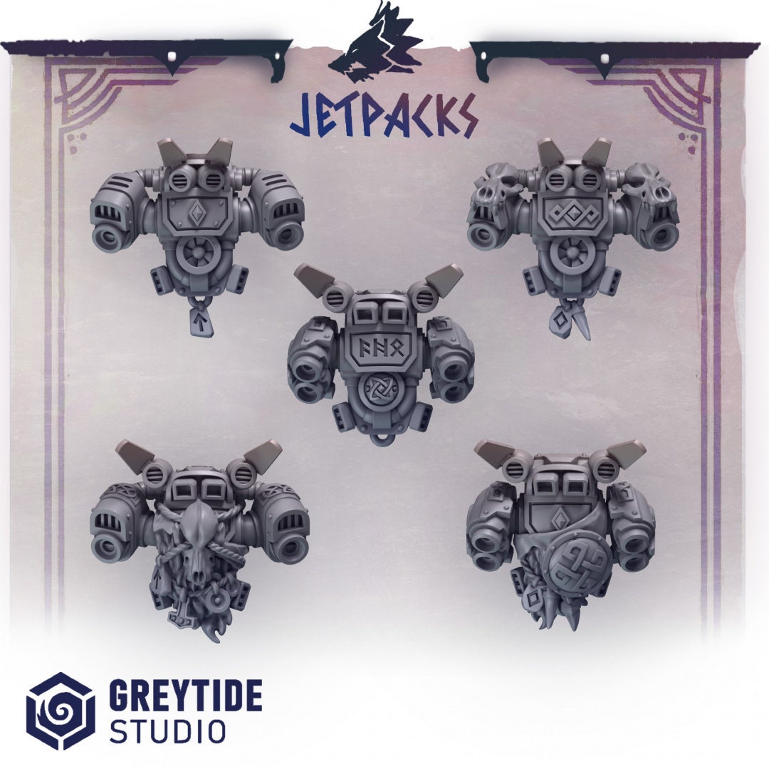 3d Printed Jetpacks x5 by Greytide Studio – Last Hope Miniatures