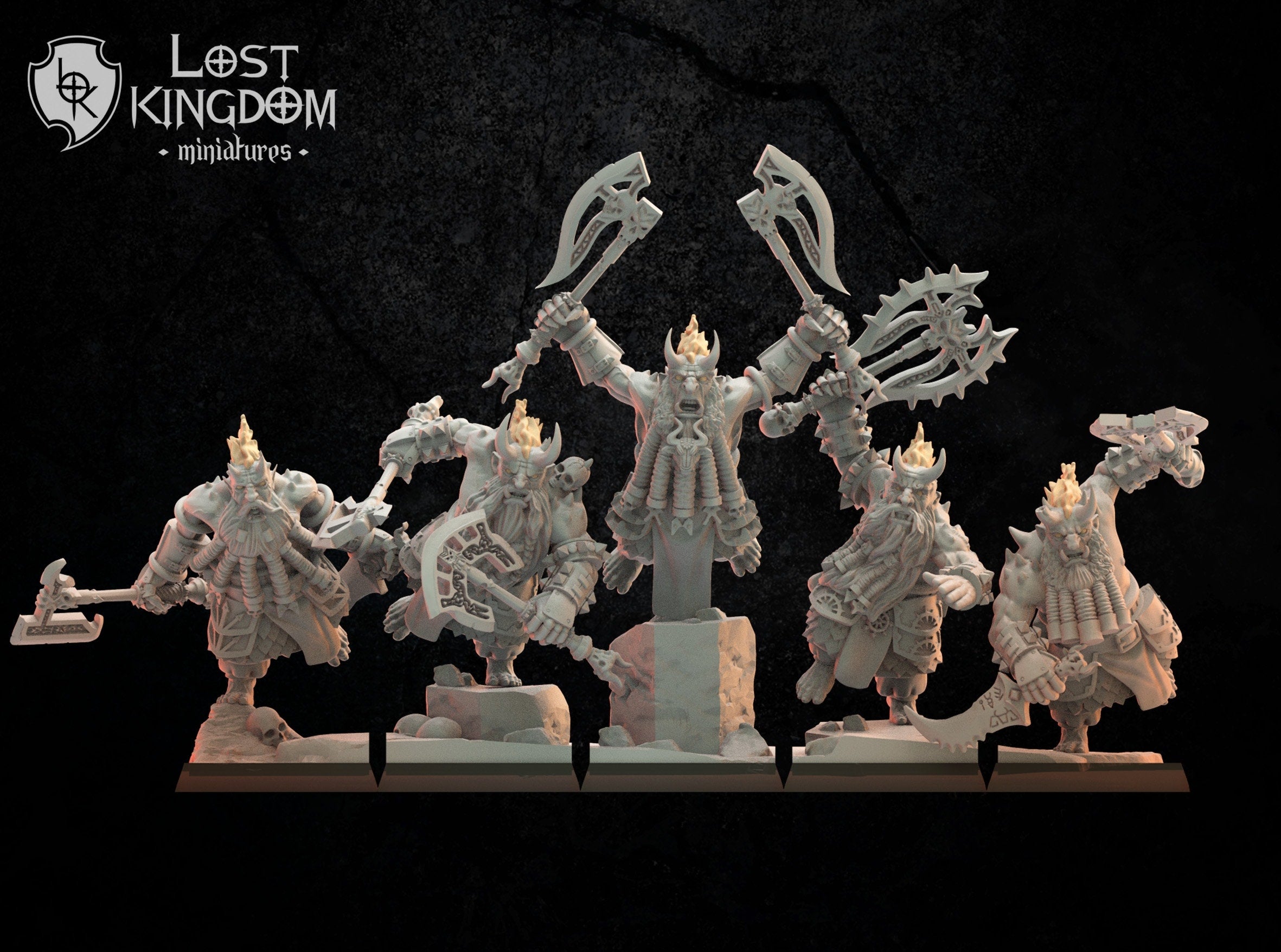 3d Printed Infernal Dwarf Berserkers x5 by Lost Kingdom Miniatures ...