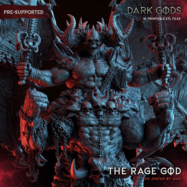 3D Printed God of Rage by Dark Gods Miniatures – Last Hope Miniatures