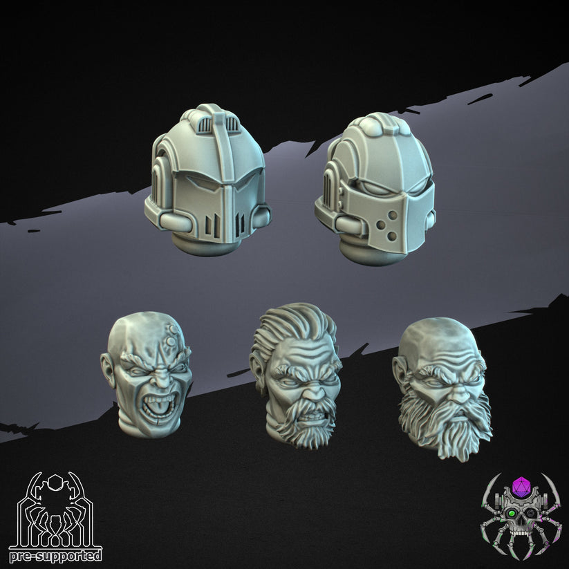 3D Printed Demon Hunters Battle Helmets x10 by Eightlegs Miniatures ...