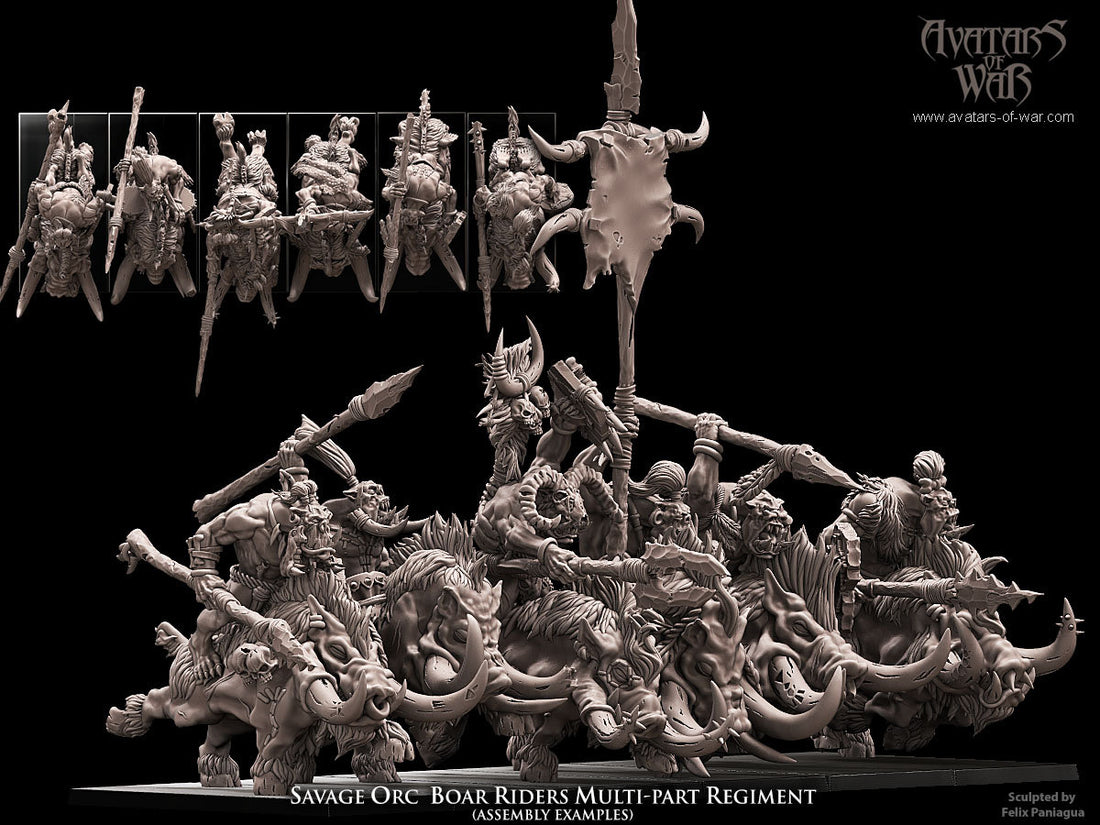 3D Printed Savage Orc Boar Rider Regiment by Avatars of War – Last Hope ...