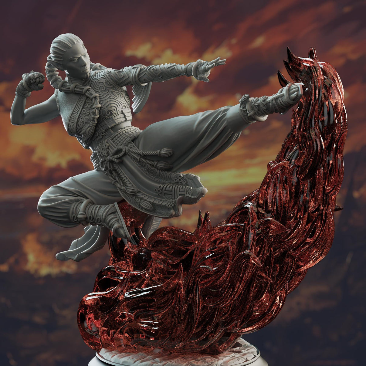 3D Printed Fire Element Monk by DM Stash – Last Hope Miniatures