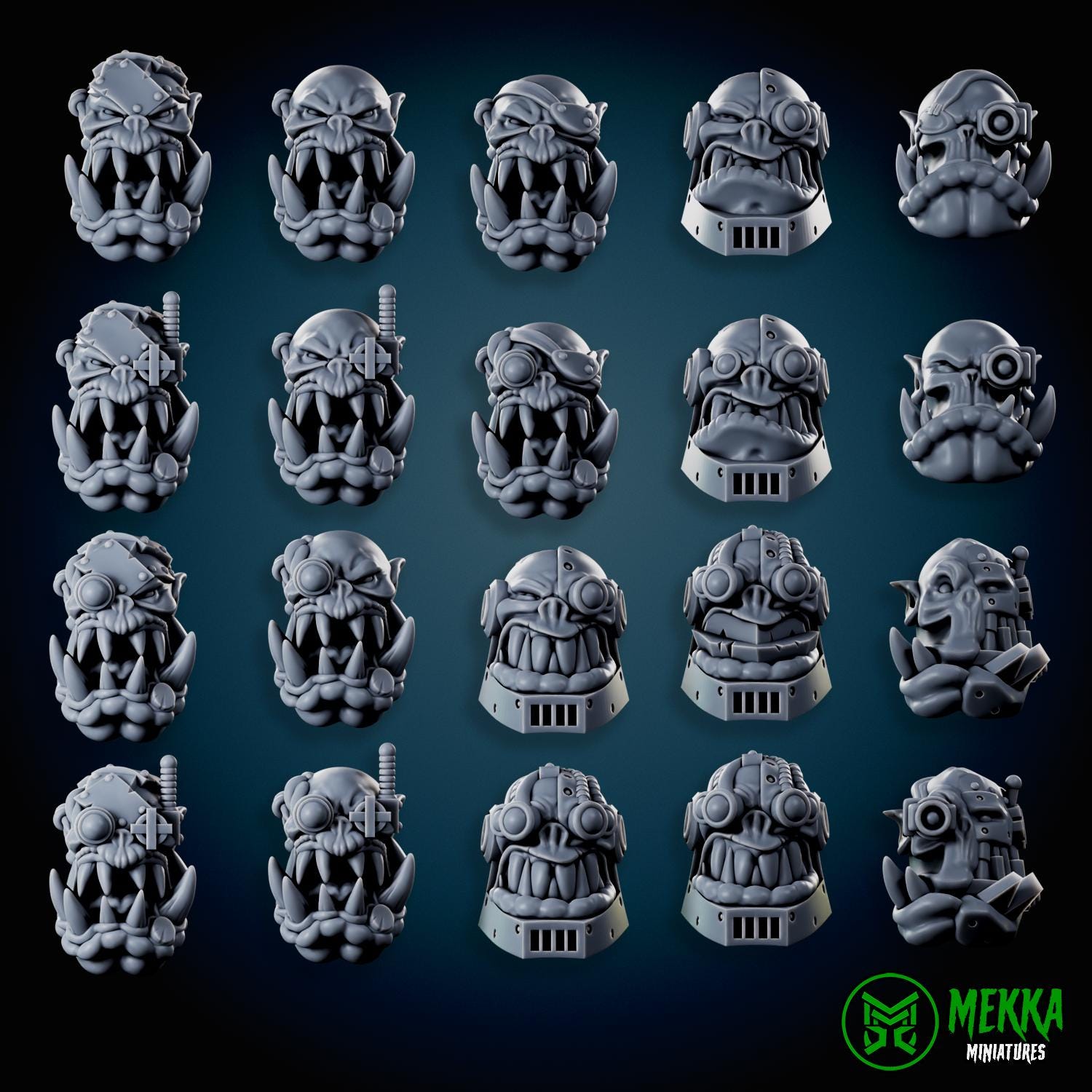 3d Printed Cybork Heads x20 by Mekka Miniatures – Last Hope Miniatures