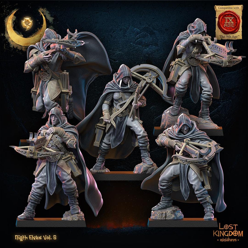 3d Printed Night Elf Arbalest Regiment x10 by Lost Kingdom Miniatures ...