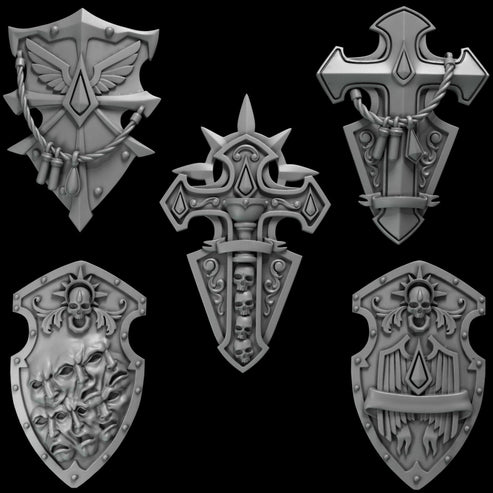 3d Printed Crimson Lords Shields x5 by Greytide Studio – Last Hope ...