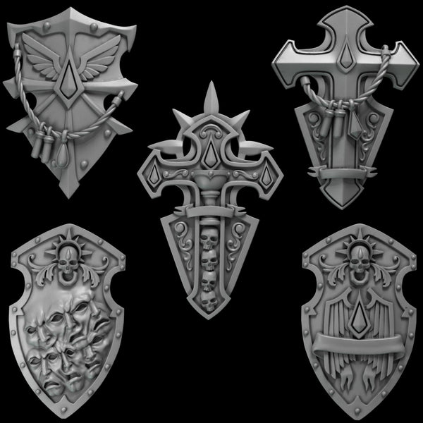 3d Printed Crimson Lords Shields x5 by Greytide Studio – Last Hope ...