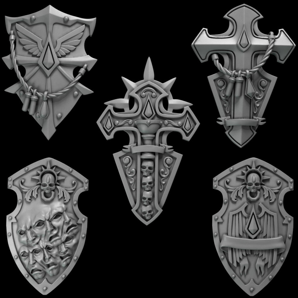 3d Printed Crimson Lords Shields x5 by Greytide Studio – Last Hope ...