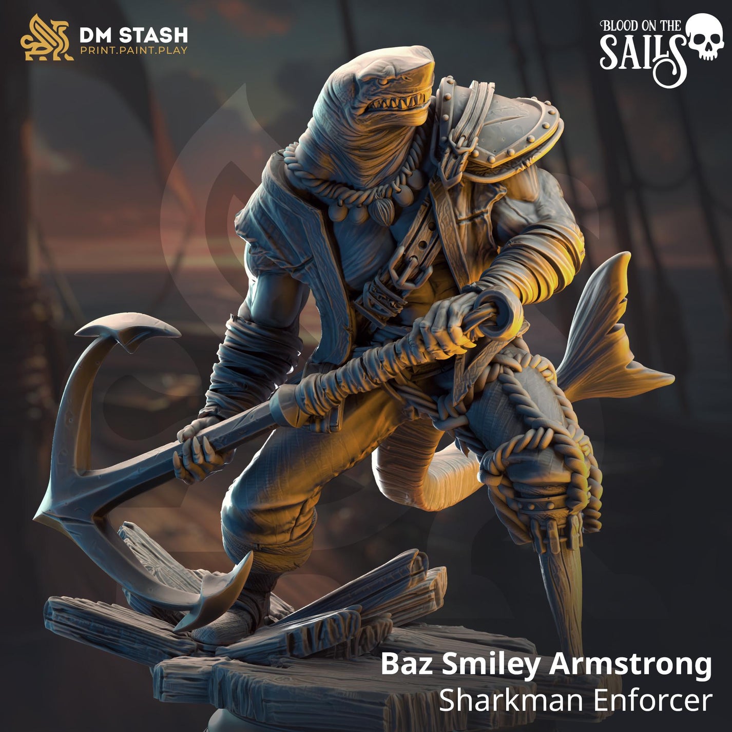 3D Printed Sharkman Enforcer by DM Stash – Last Hope Miniatures